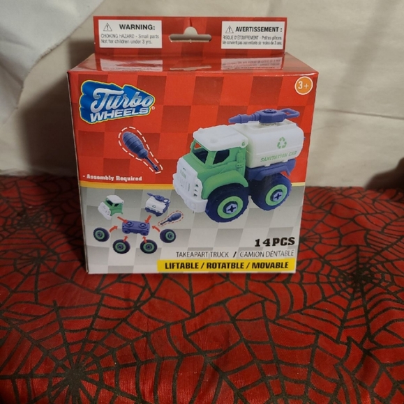 Toys | Turbo Wheels Green Take Apart Truck 14 Pcs Liftable Rotable ...